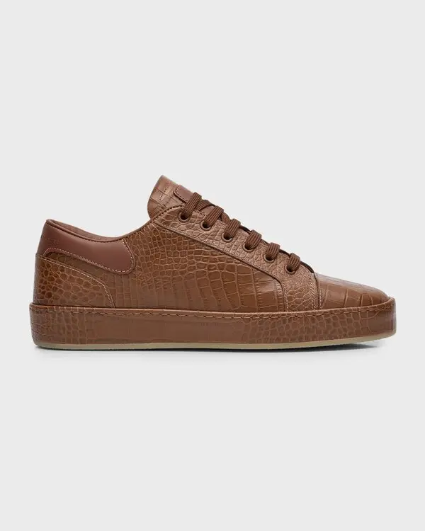 GIUSEPPE ZANOTTI Brazileiro Croc-effect Low-top Sneakers - Legno