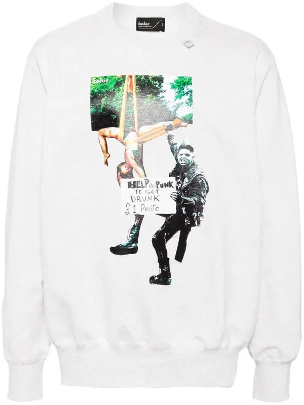 Kolor Graphic-print Cotton Sweatshirt