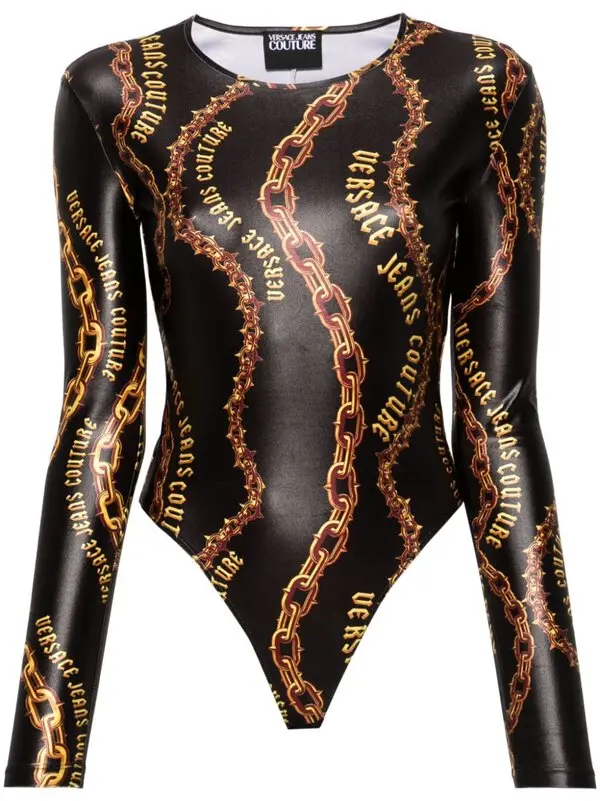 Versace Chain Couture Bodysuit - Black