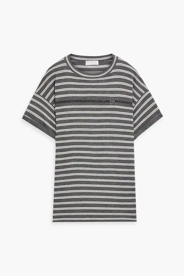 Brunello Cucinelli Striped Wool-cashmere Top