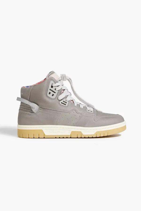 Acne Studios Perforated Leather High-top Sneakers - Gray