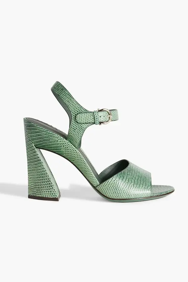 FERRAGAMO Lizard-effect Leather Sandals