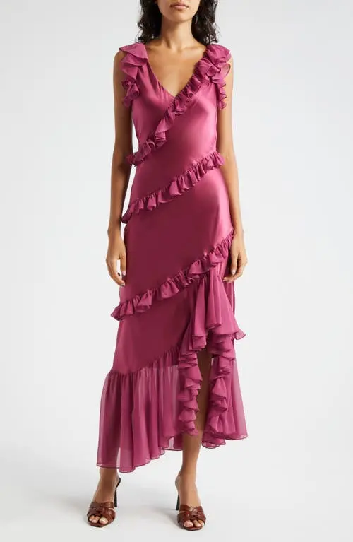 adelyn rae asymmetrical dress Asymmetrical Dress with Gold Accents and Chiffon Cape – Gattinolli by Marwan main image 0