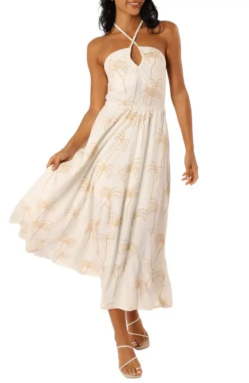 PETAL & PUP Granger Palm Print Halter Dress