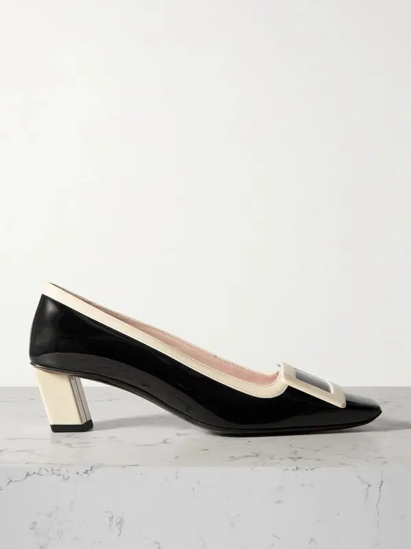 ROGER VIVIER Belle Vivier 45 Two-tone Patent-leather Pumps
