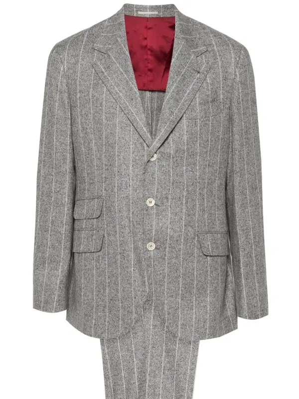 Brunello Cucinelli Speckle-knit Single-breasted Suit