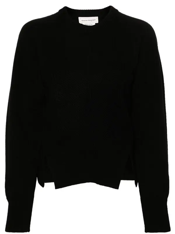 Alexander McQueen Corset-style Ribbed Jumper - Black