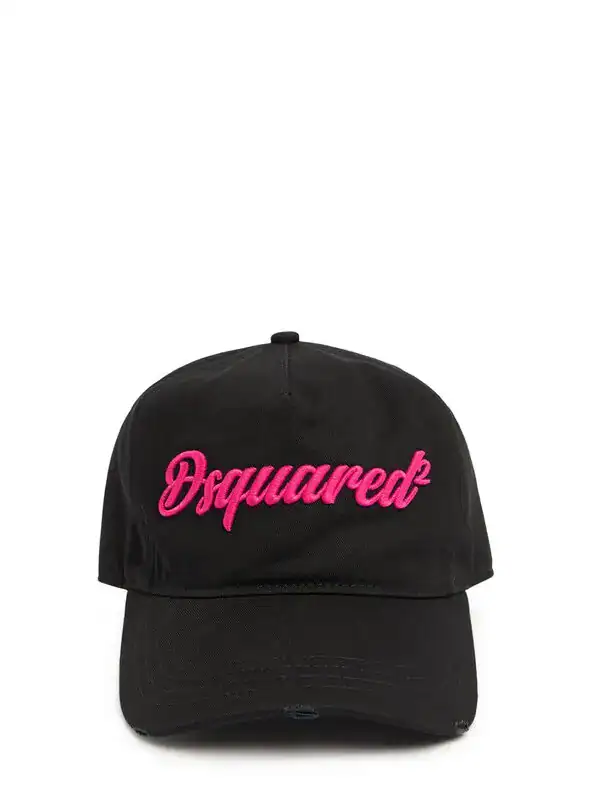 Dsquared2 Embroidered Logo Baseball Cap In Black,Pink 40% Off