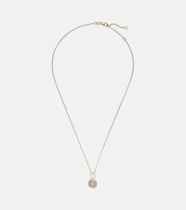 FOUNDRAE Pave Diamond Disk 18kt Chain Necklace