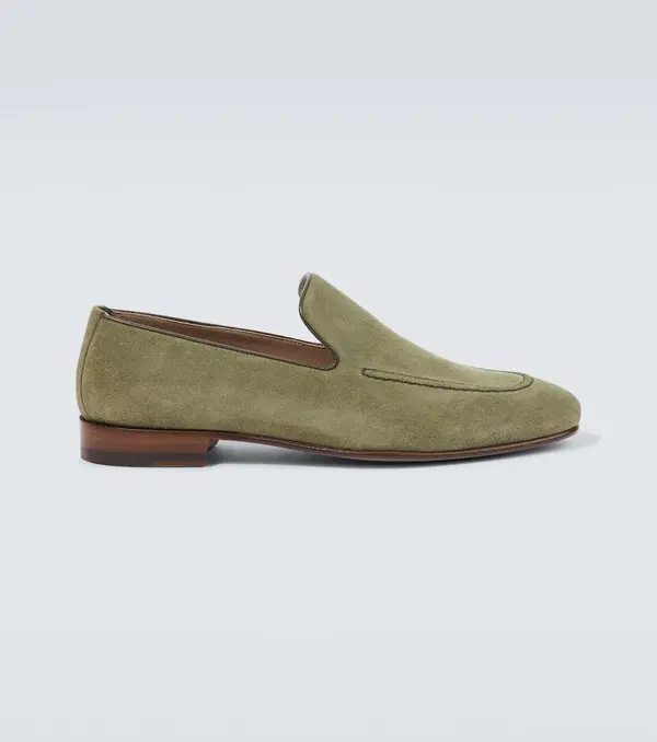 Manolo Blahnik Truro Suede Loafers - Green