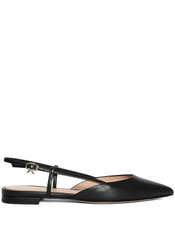 GIANVITO ROSSI Ascent Leather Ballerinas - Black
