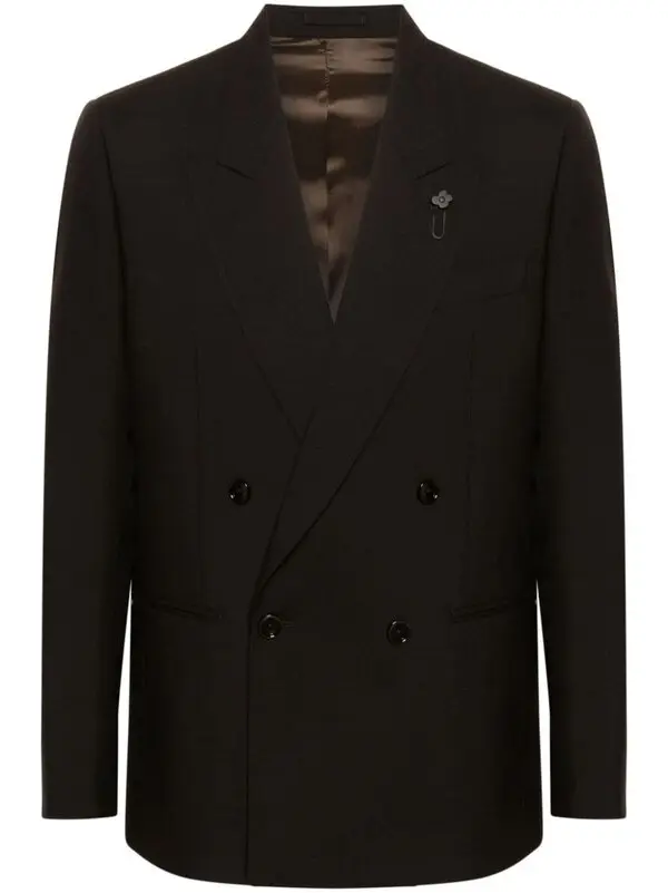 LARDINI Double-breasted Blazer - Brown