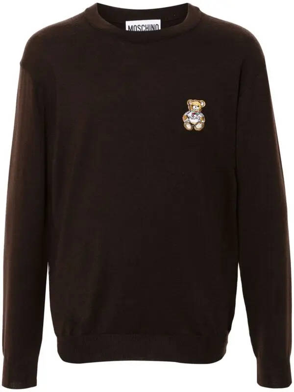 Moschino Teddy Bear Virgin Wool Jumper - Brown