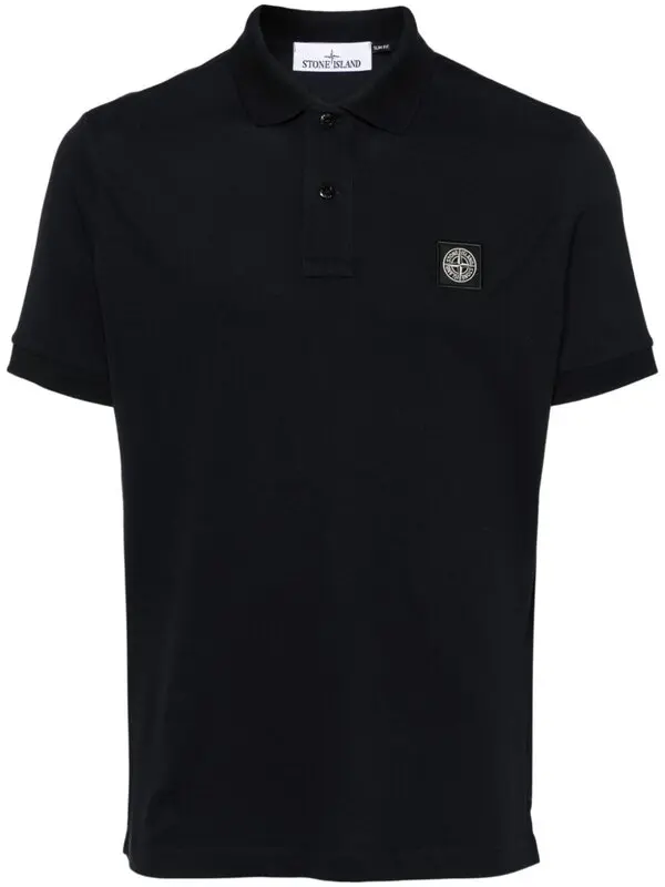 Stone Island Compass-badge Piqué Polo Shirt - Blue