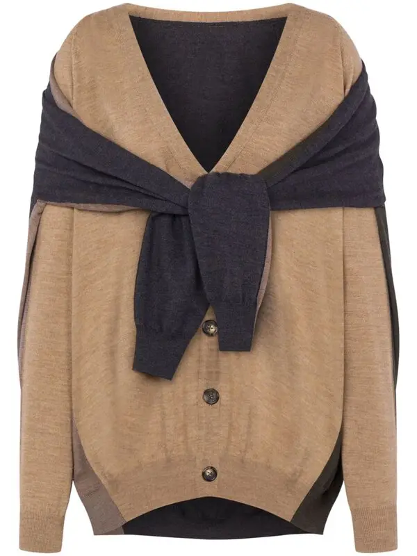 Moschino Layered Cardigan - Neutrals