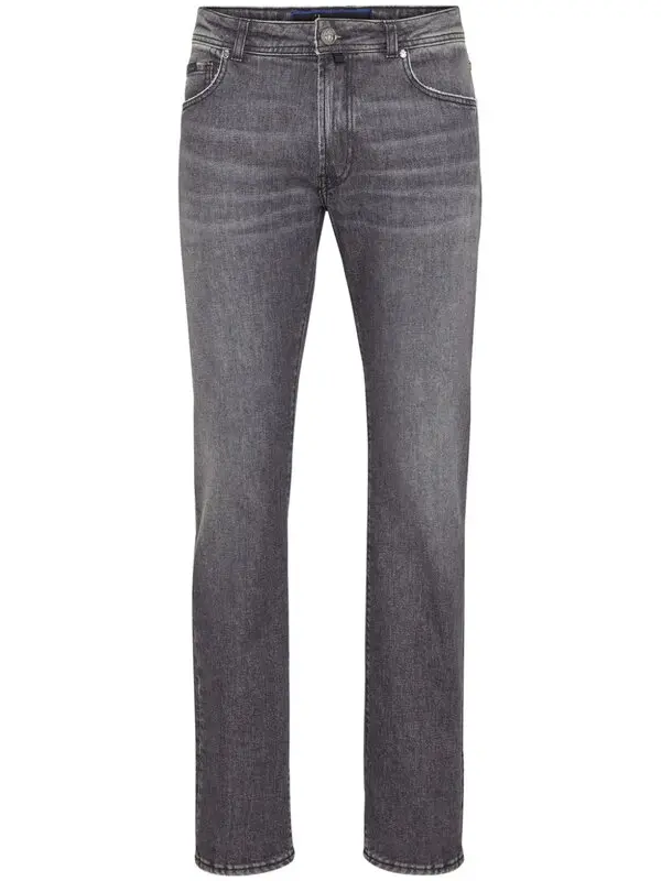 BILLIONAIRE Logo Appliqué Straight-leg Jeans - Grey