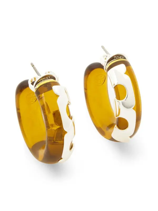 Tory Burch Resin Hoop Earrings - Yellow