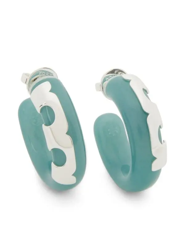 Tory Burch Resin Hoop Earrings - Blue