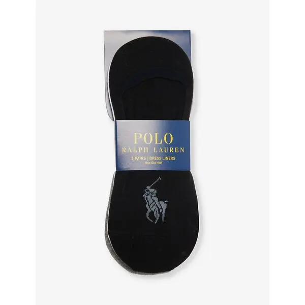 Ralph Lauren Pack Of Three Stretch-cotton Blend Liner Socks