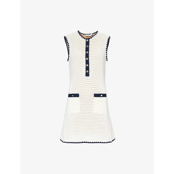 Self-Portrait Crochet Mini Dress In Cream - 60% Off | Editorialist