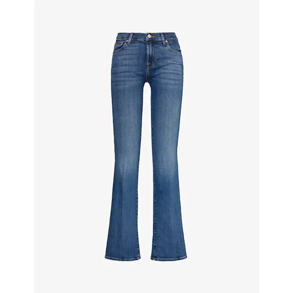 7 For All Mankind Bootcut Flared-leg Mid-rise Stretch-denim Jeans - Soho Light