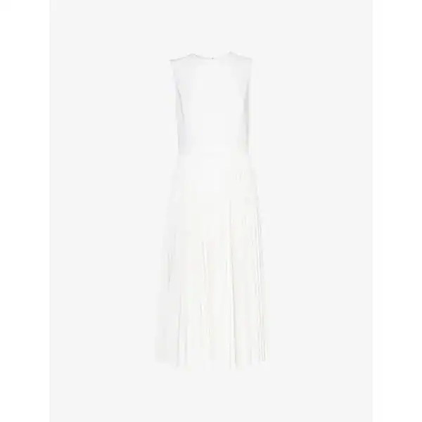 open lace back dress Akris Architecture Collection Double-Face Wool Dress main image 1