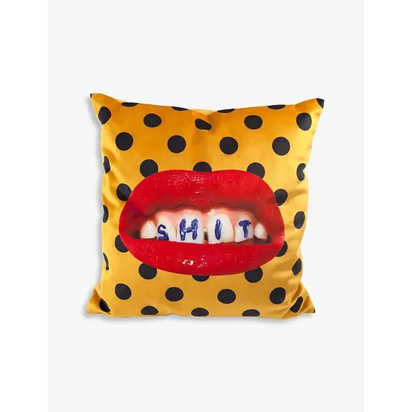 SELETTI Sh*t Graphic-print Woven Cushion Cover 50cm X 50cm