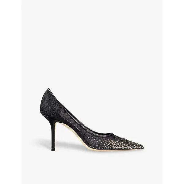 JIMMY CHOO Love 85 Crystal-embellished Mesh Pumps - Black/black