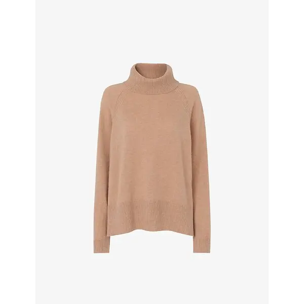 Whistles Relaxed-fit Cashmere Turtleneck Jumper - Tan