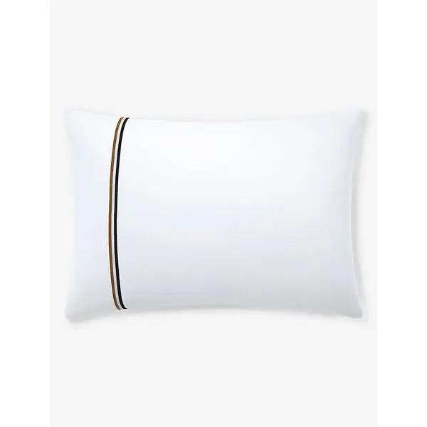 Hugo Boss Blinea Stripe-print Cotton Pillowcase 50cm X 75cm