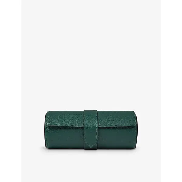Smythson Panama Leather Watch Roll 20cm