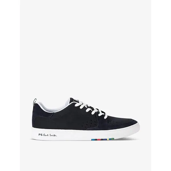 Paul Smith Cosmo Stripe Low-Top Suede Trainers Navy Editorialist