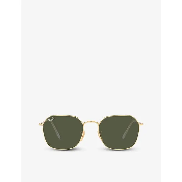 Ray-ban Polished-metal Irregular Sunglasses - Gold