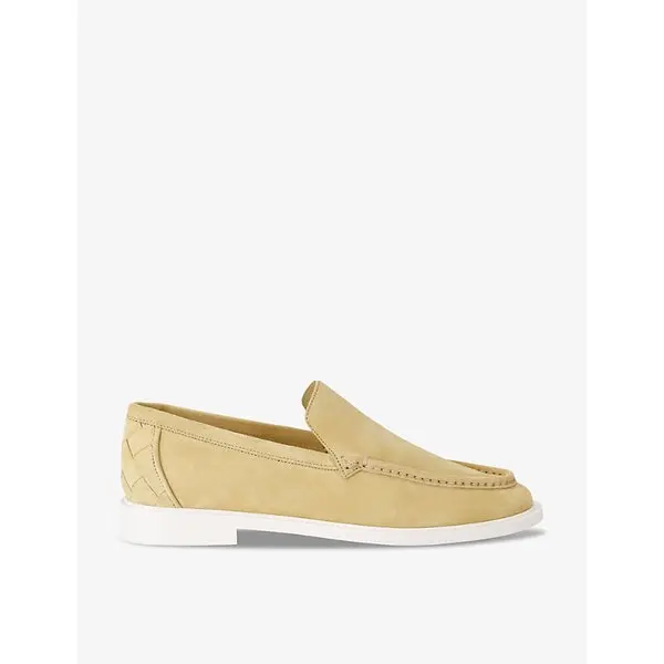 Bottega Veneta Astaire Contrast-sole Suede Loafers - Beige