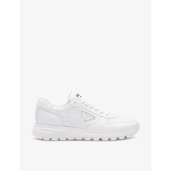 Prada Leather And Nylon Low-top Sneakers - White