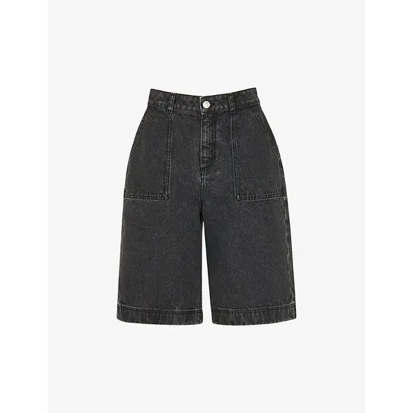 Whistles Raya Patch-pocket Denim Shorts - Black