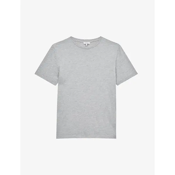 REISS Bless Crewneck Cotton-jersey T-shirt - Grey Marl