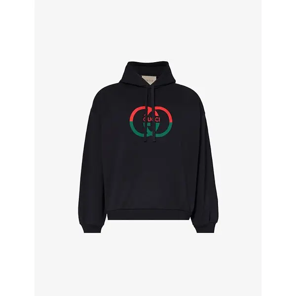 Gucci Logo-print Relaxed-fit Hoody - Black/mc