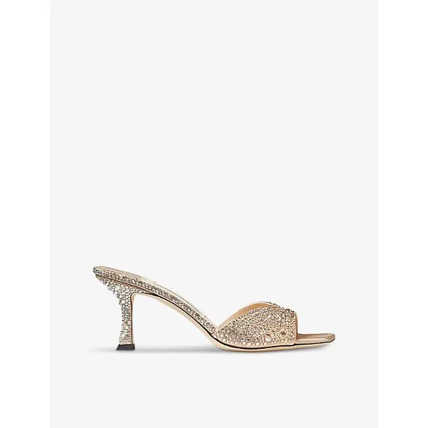 JIMMY CHOO Skye 70 Crystal-embellished Satin Sandals