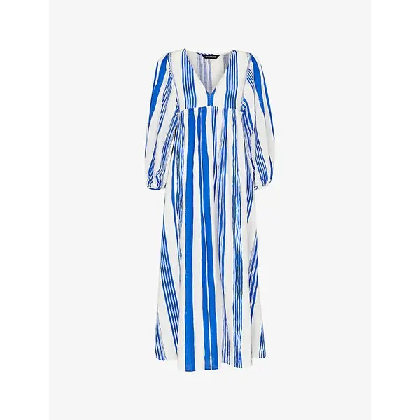 Whistles Stripe-print Relaxed-fit Midi Dress - Multi-coloured