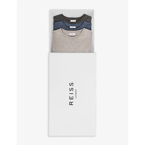 REISS Bless Crewneck Pack Of Three Cotton-jersey T-shirts - Multi Melange