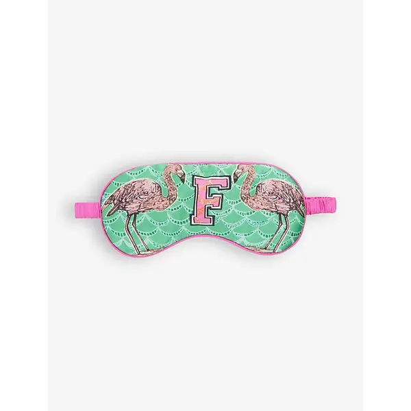 JESSICA RUSSELL FLINT Flamingo Patterned Silk Sleep Mask