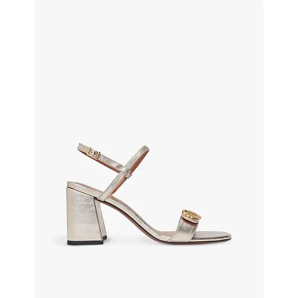 Maje Logo-badge Block-heel Leather Sandals