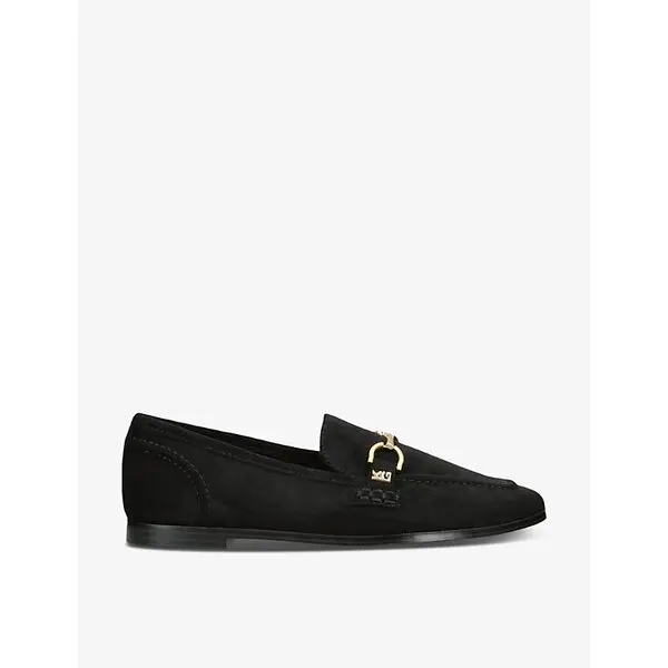 Kurt Geiger Madeline Horse-bit Chain Fabric Loafers - Black