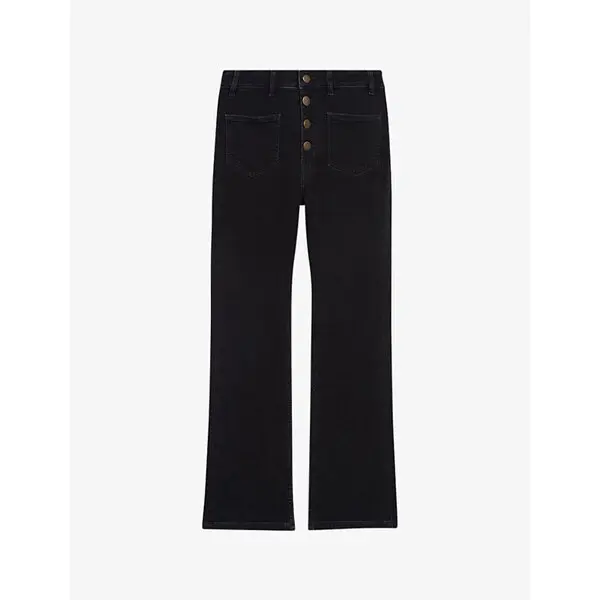 Maje Flared-leg High-rise Stretch-denim Jeans