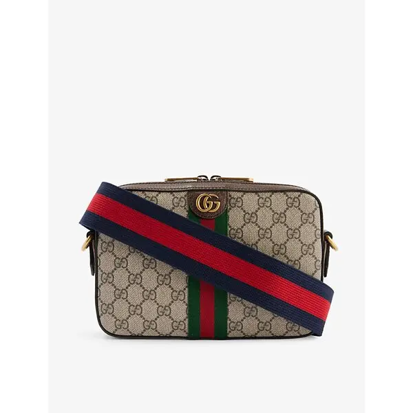 Gucci Monogram Canvas Cross-body Bag With Brand Plaque