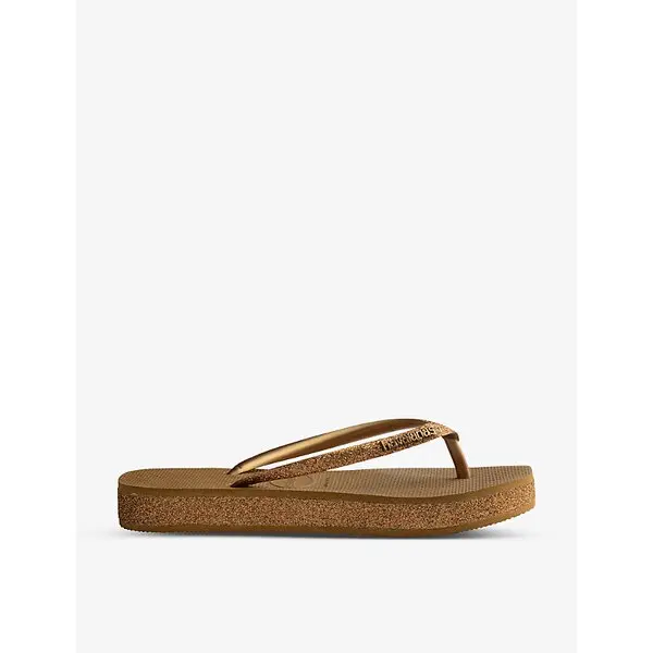 Havaianas Slim Flatform Glitter-strap Rubber Flip-flops