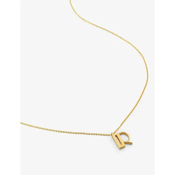 Monica Vinader Letter Charm Pendant Necklace - Gold