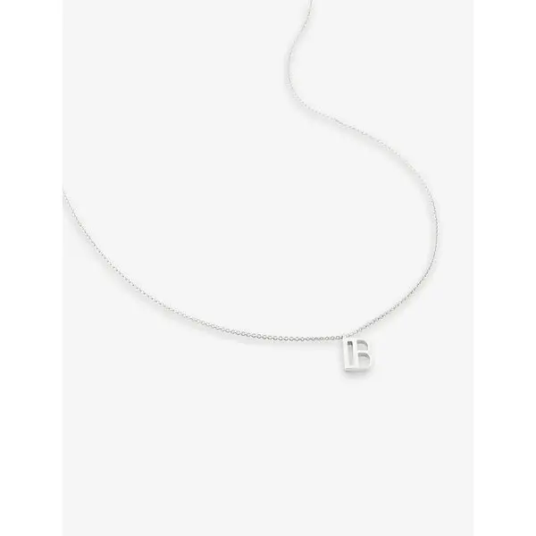 Monica Vinader B Letter-charm Recycled Pendant Necklace - Sterling Silver