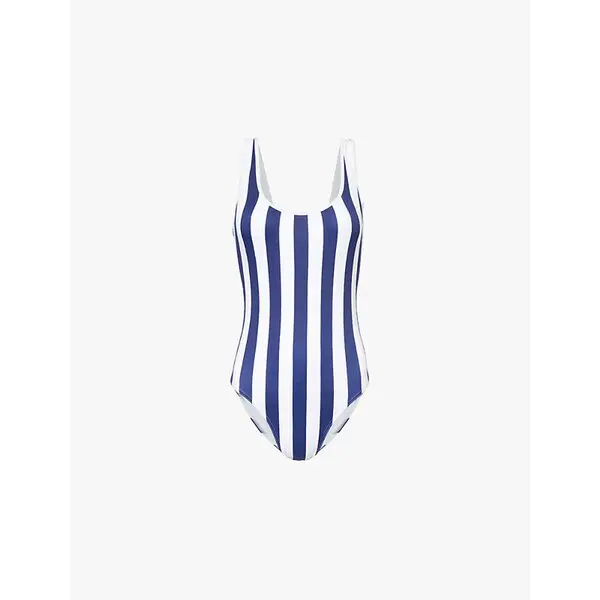 Melissa Odabash Arezzo Striped Swimsuit In Navy Stripe 82% Off
